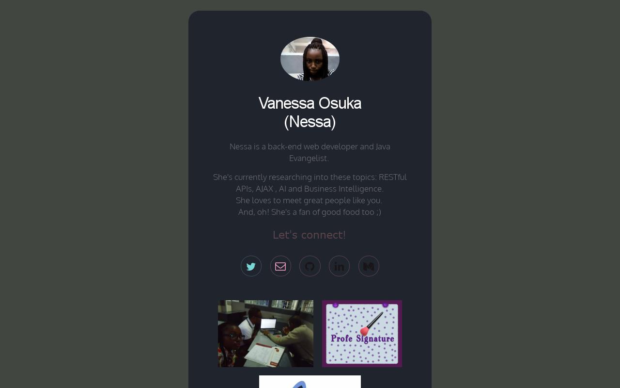 Welcome [nessa.carrd.co]